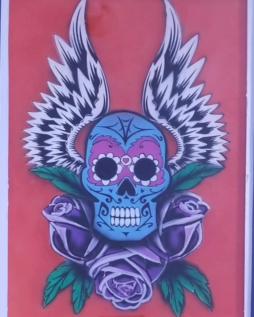 Sugar Skull, Me, Airbrush & stencil, 2022 | Scrolller