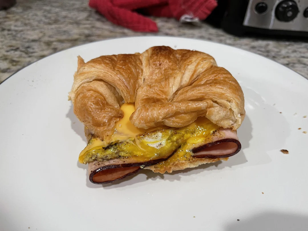 Croissant ham egg cheese | Scrolller