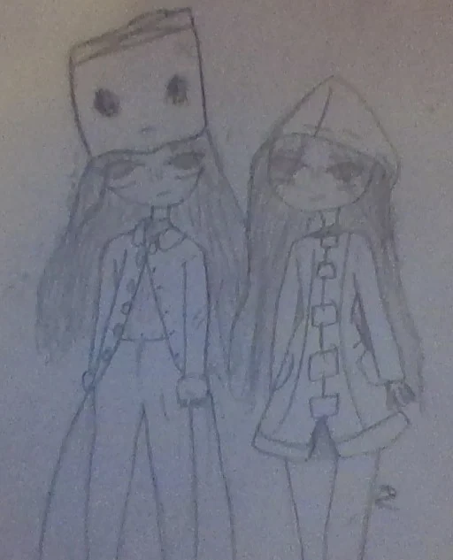 Drawing I did of Rae "mono" and Miyoung "six" | Scrolller