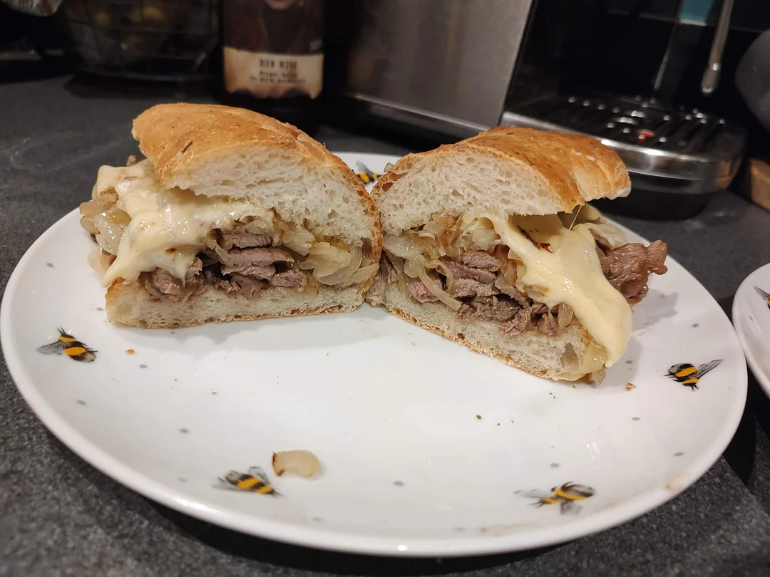 Homemade Philly cheesesteak on homebaked bread | Scrolller