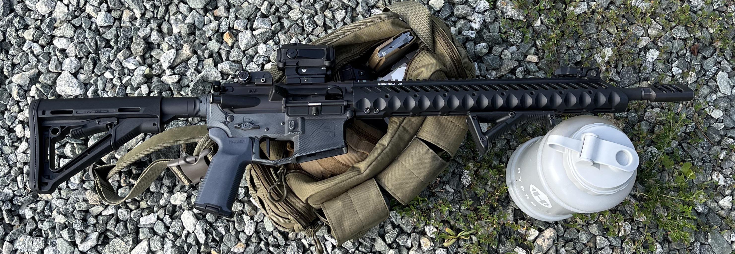 Gun I used at my last comp. Aero enhanced lower, diamondhead USA upper, RA trigger. She fast ...