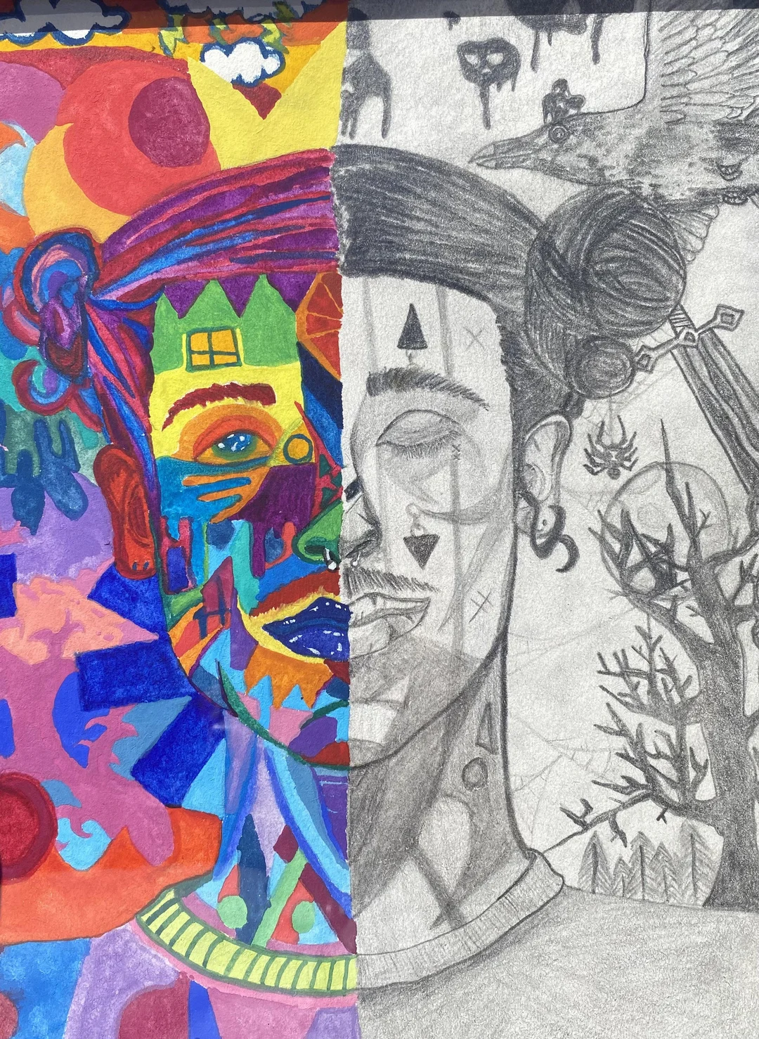 Refraction, deez-hoes-be-trippin, watercolor and graphite pencils, 2024 | Scrolller