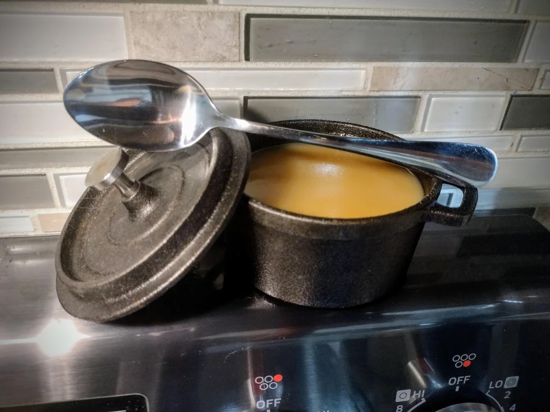 Got a little pot? It makes a great bacon grease vessel! (Teaspoon for scale) | Scrolller