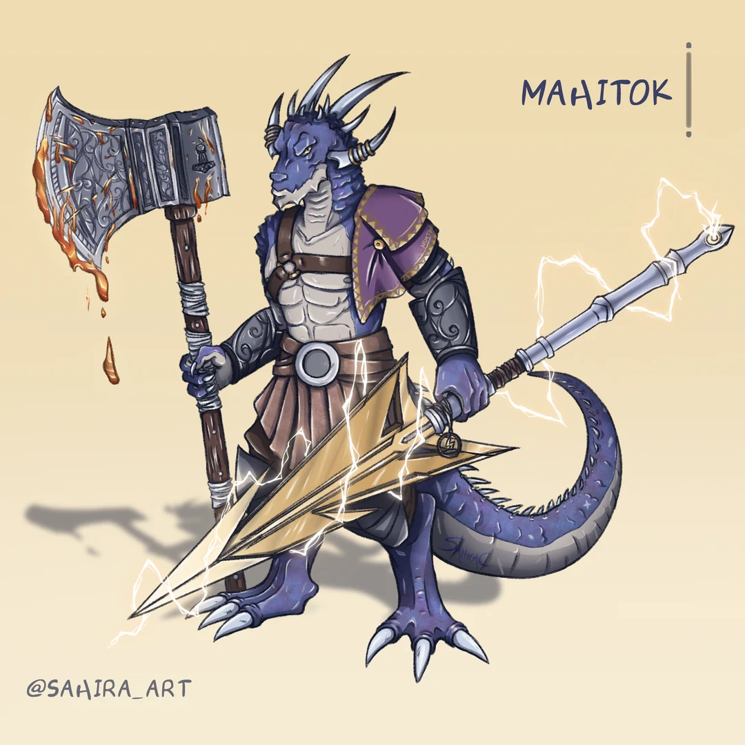 [OC][ART] Mahitok, Dragonborn Barbarian | Scrolller