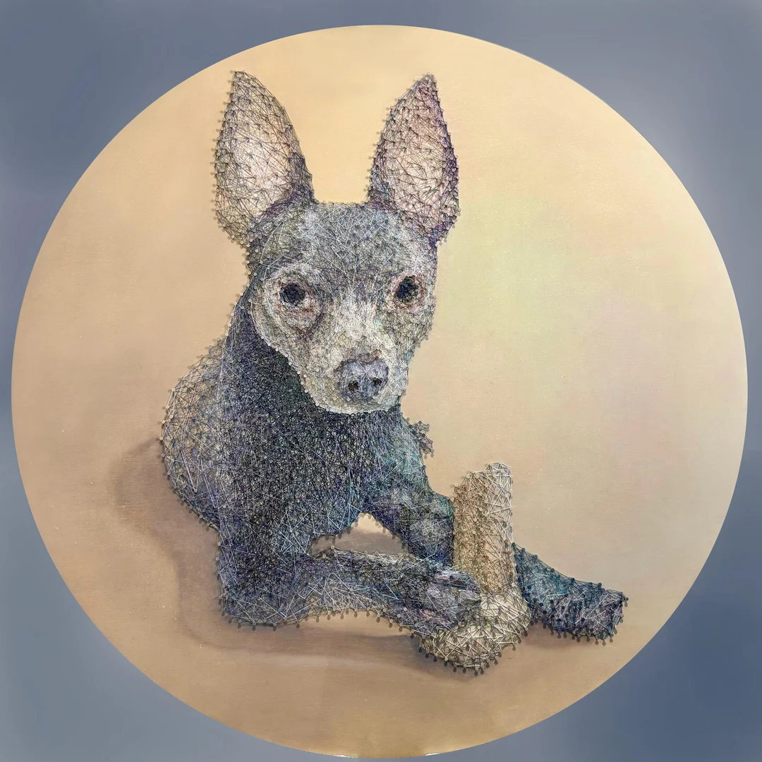 The Dog, Hlantaart (me), string art, 2024 | Scrolller