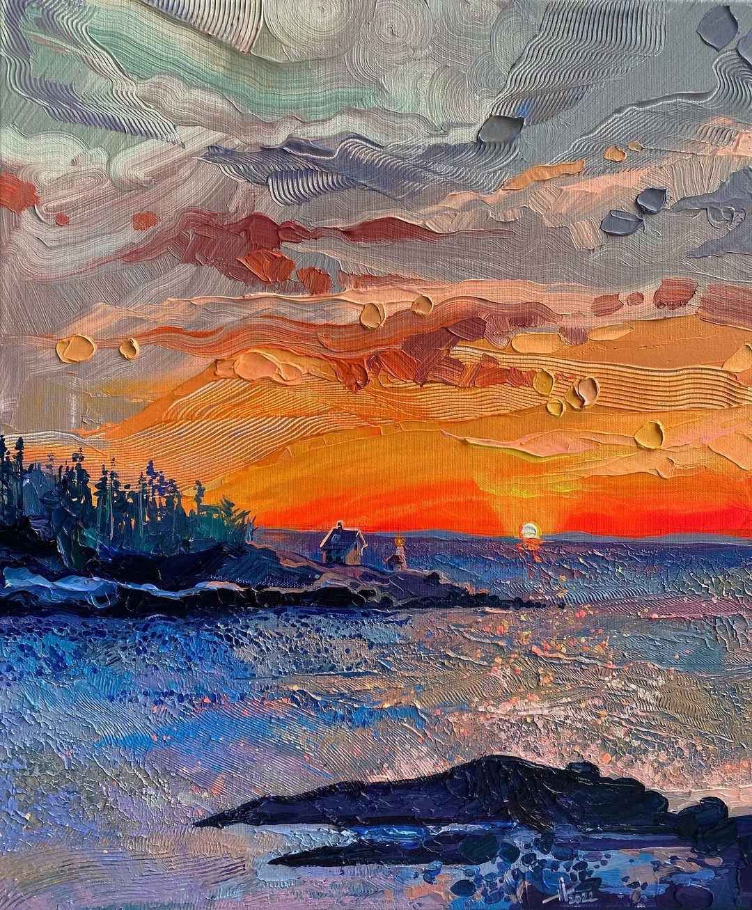 experiment 6 ripples, me, acrylic, 2022 | Scrolller