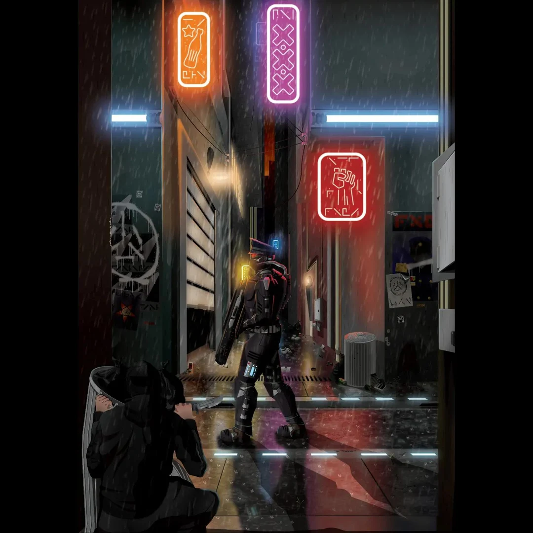 Alleyway, by me, Digital Art (Adobe Illustrator), 2023 | Scrolller