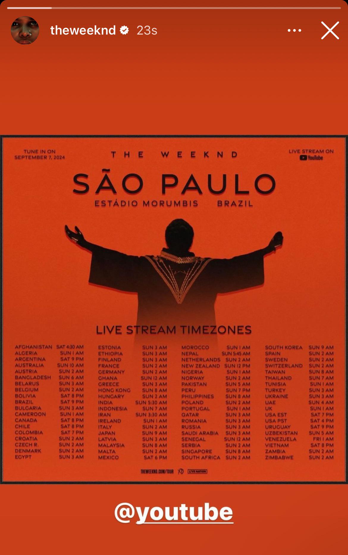 Livestream timezones posted to Instagram | Scrolller