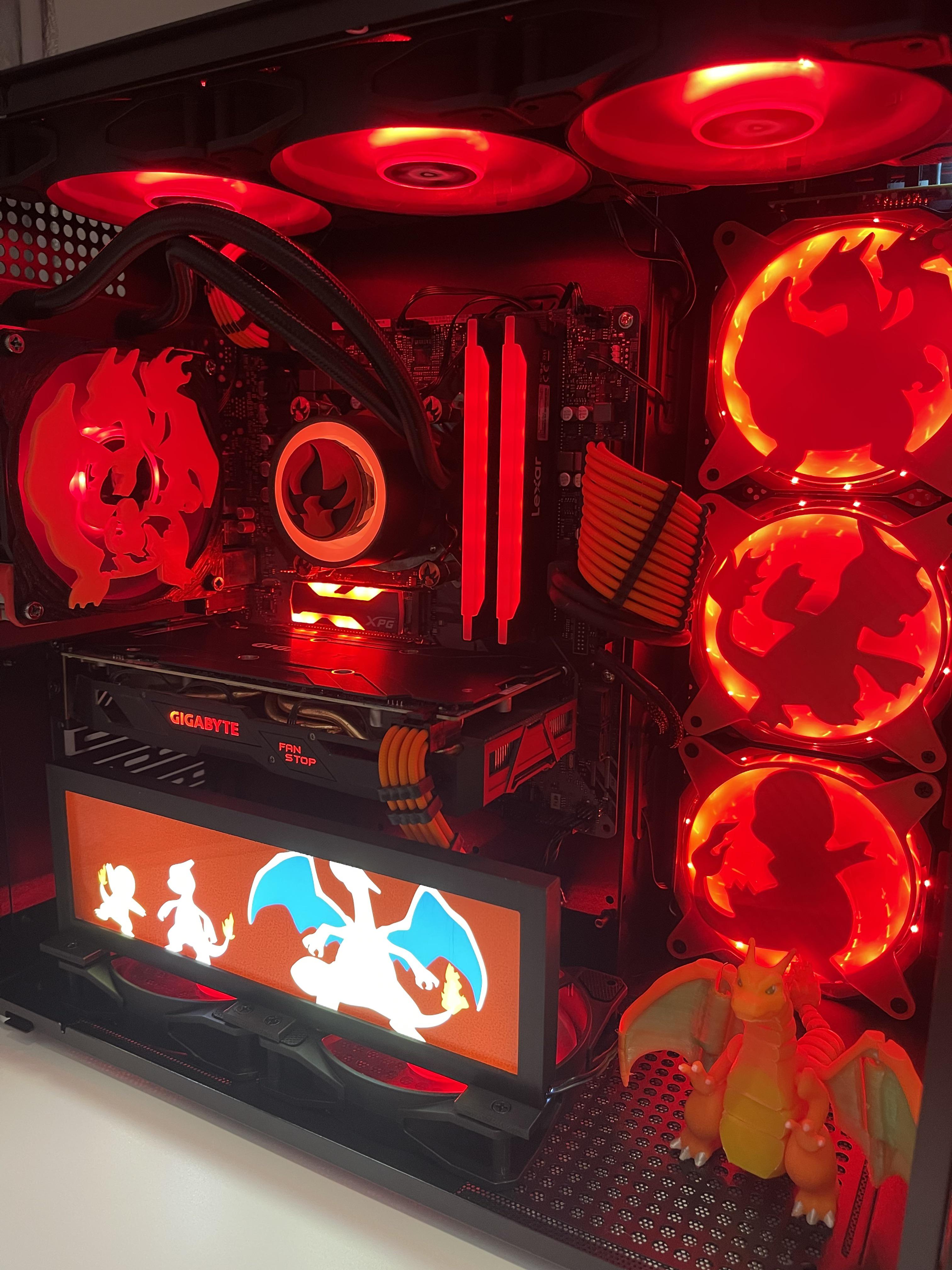 I was commissioned to make a Charmander-Charizard themed Pc. How did I do? | Scrolller