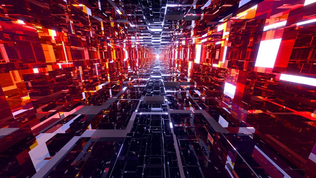 Black and Red Mirrored Tunnel [1920x1080] [OC] | Scrolller