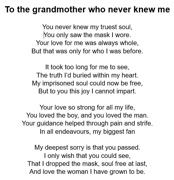 A poem to my late grandmother | Scrolller