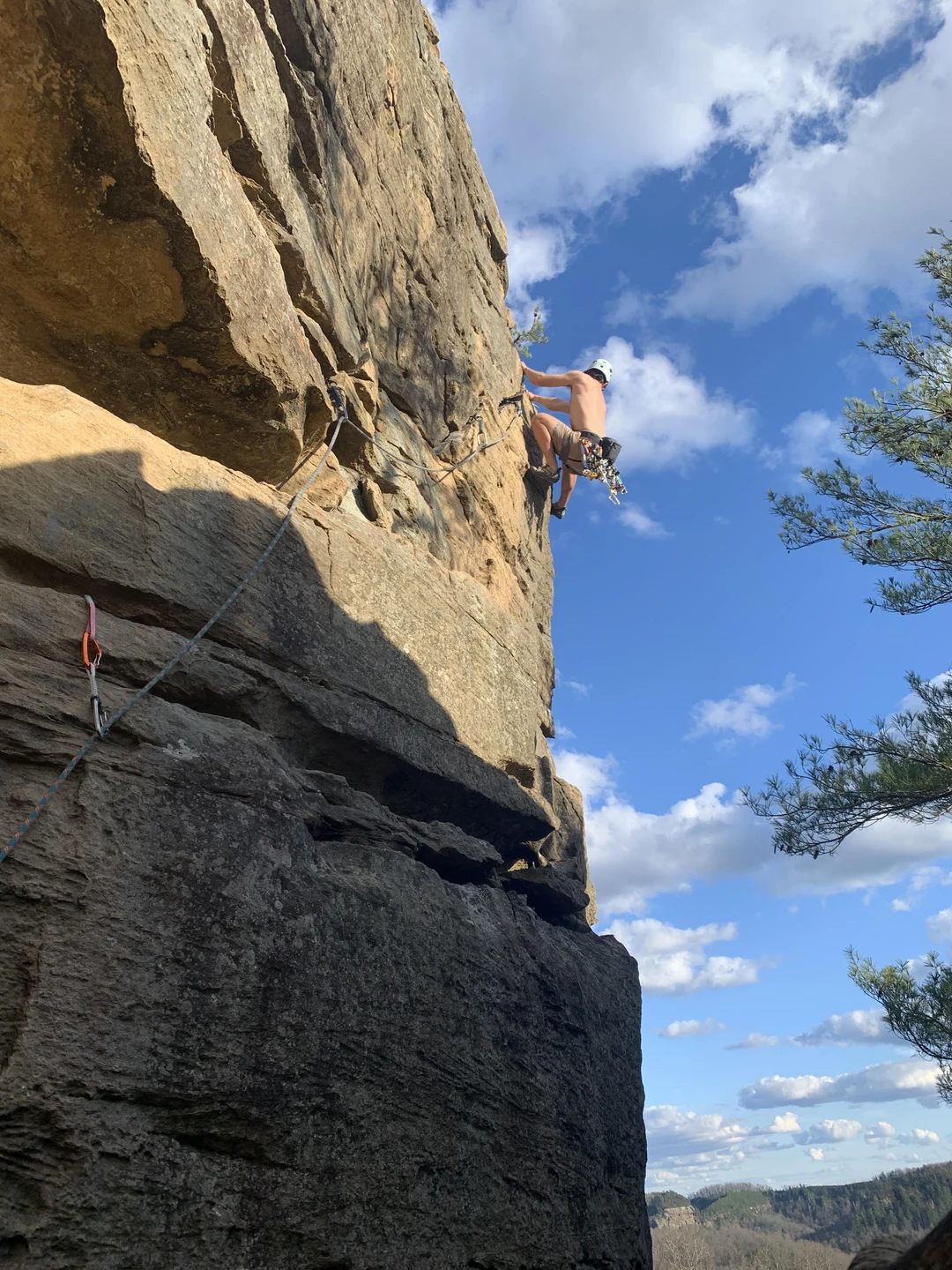 my climbing partner cruising on an ultra classic line in the red. who can name it? | Scrolller
