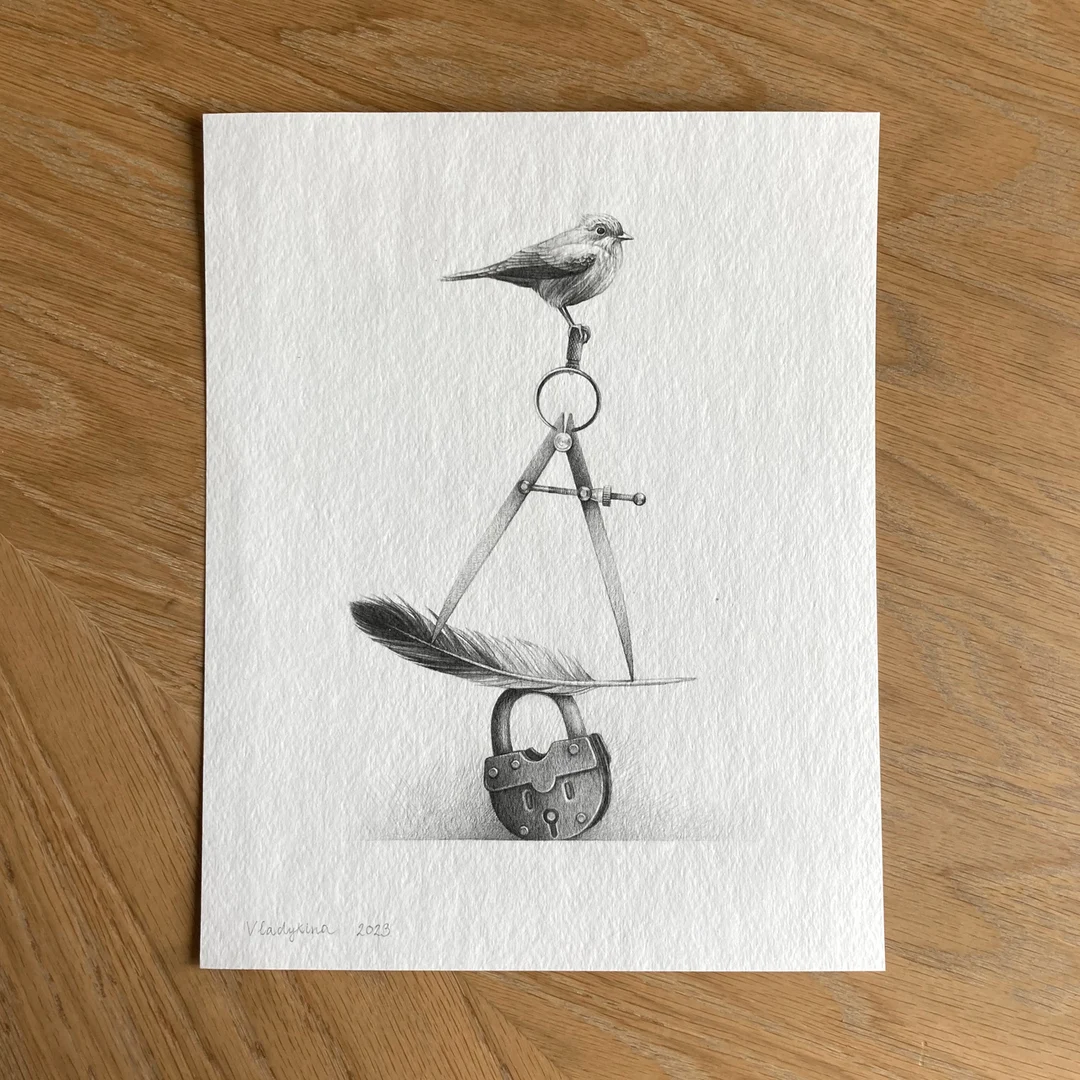 Balance #2, Me, Graphite on Paper, 2023 | Scrolller