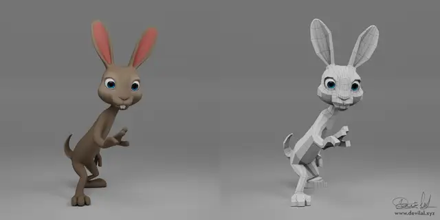 Hare (Modeled in Maya, Texture: Photoshop) | Scrolller