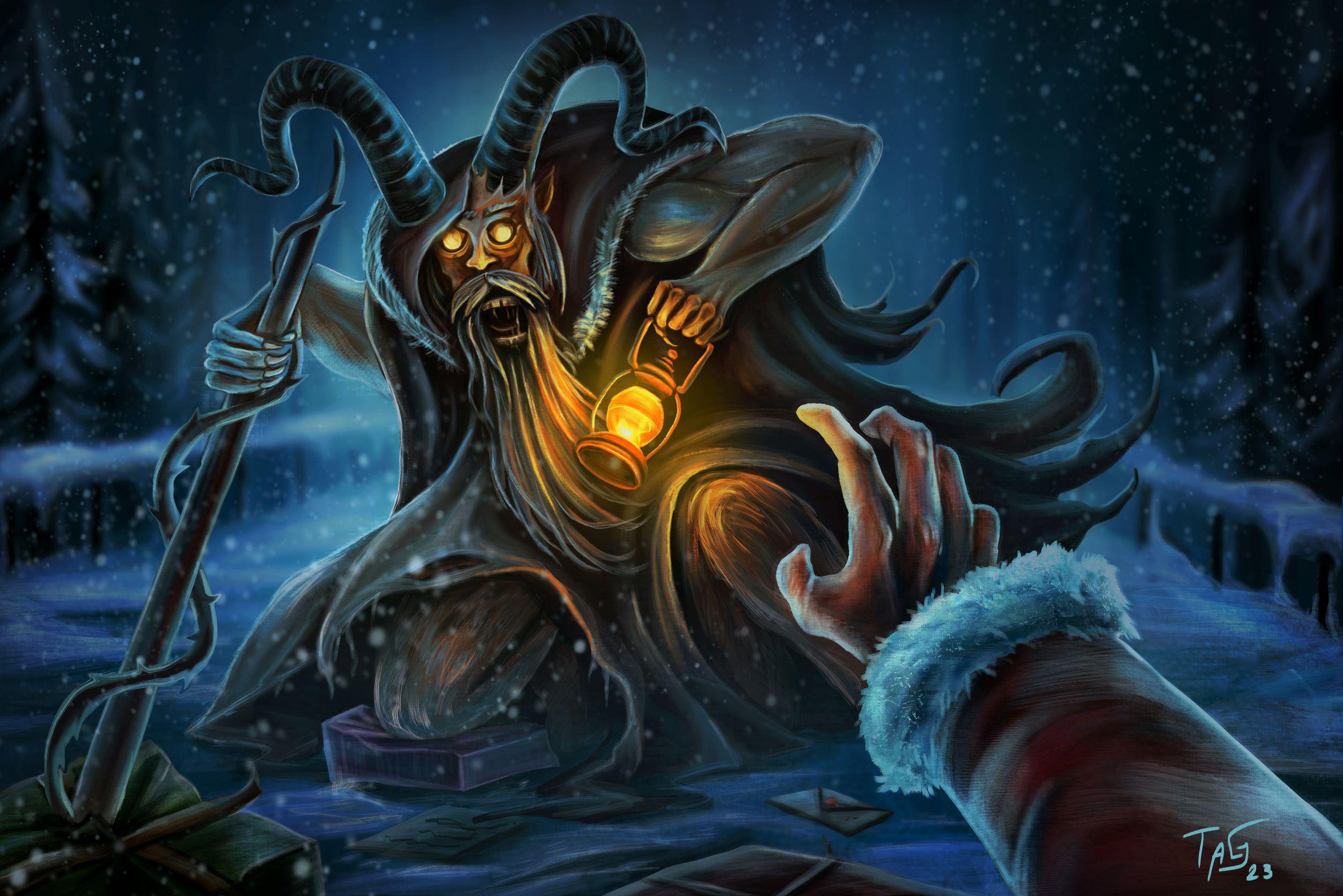 Krampus encounter - digital illustration by me, 2023 | Scrolller