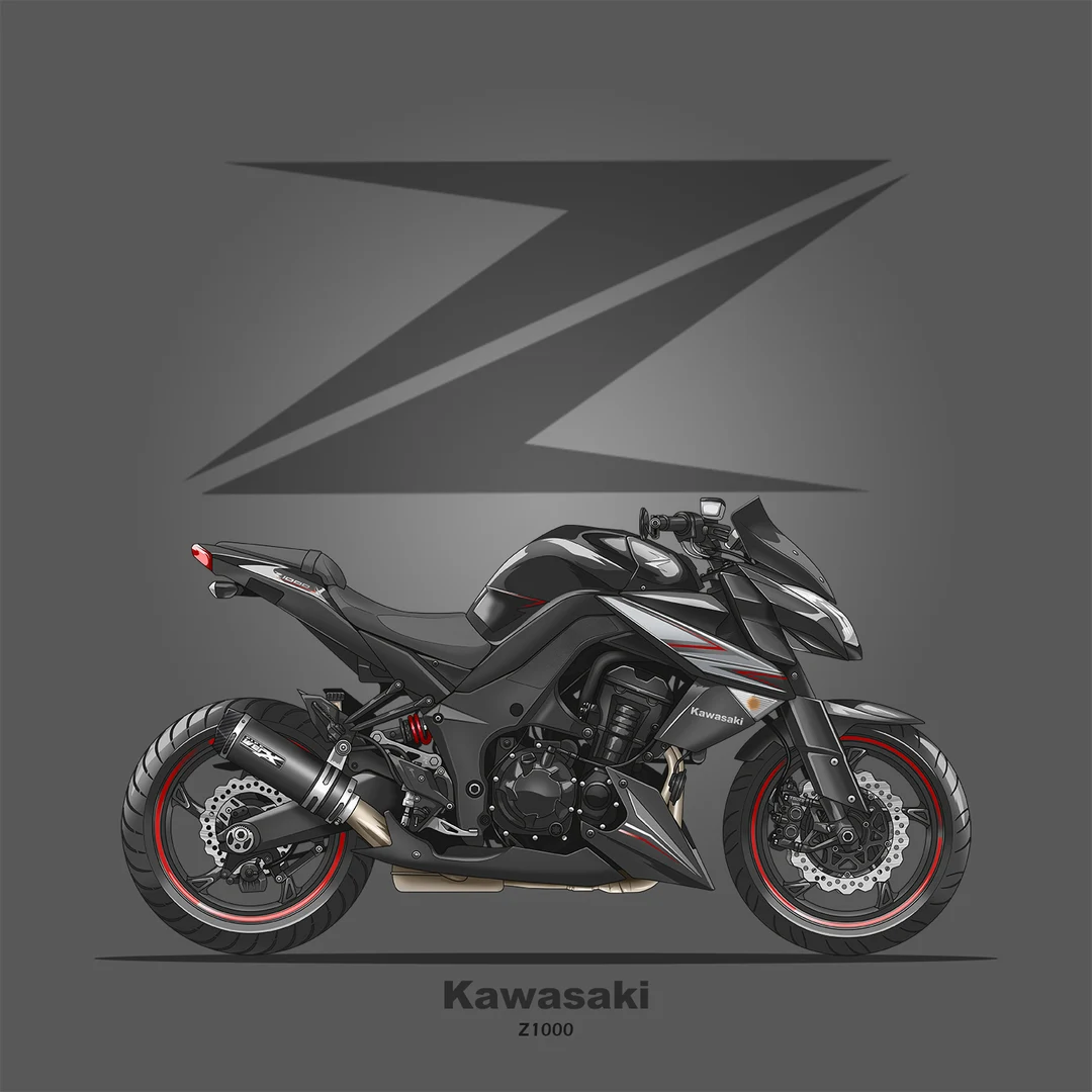 Kawasaki Z1000 drawn by me for one of the redditors | Scrolller
