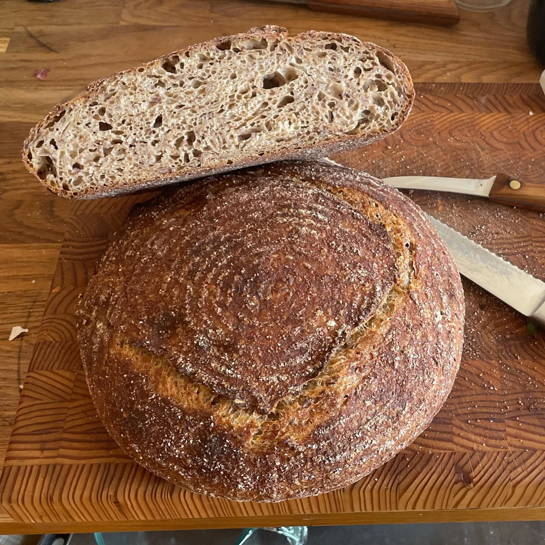 Tartine style “double fermented” brown rice porridge bread | Scrolller