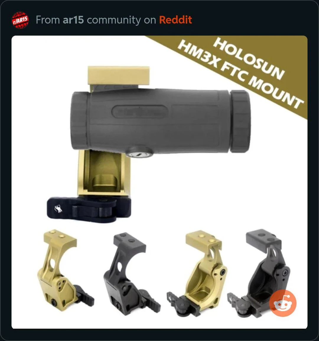 Holosun HM3X ftc flip to center mount | Scrolller