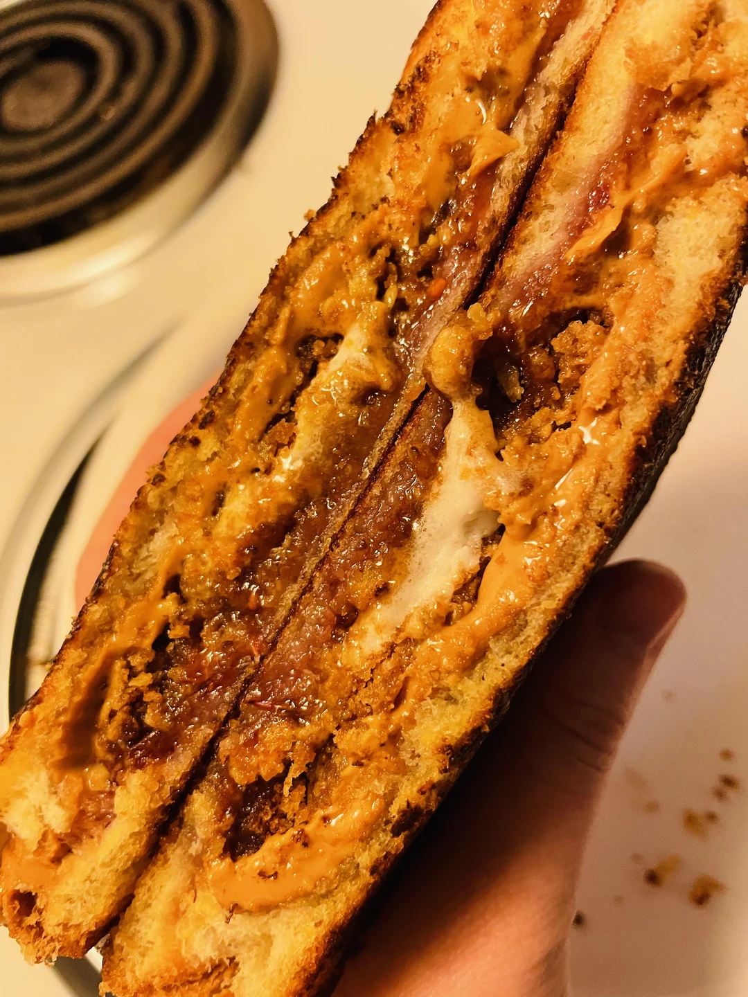 I put an oatmeal cream pie in the middle of a grilled pb&j | Scrolller