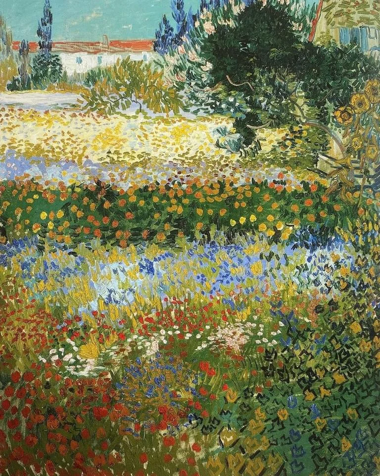 Garden with Flowers, Oil on Canvas, Vincent van Gogh, 1888. | Scrolller
