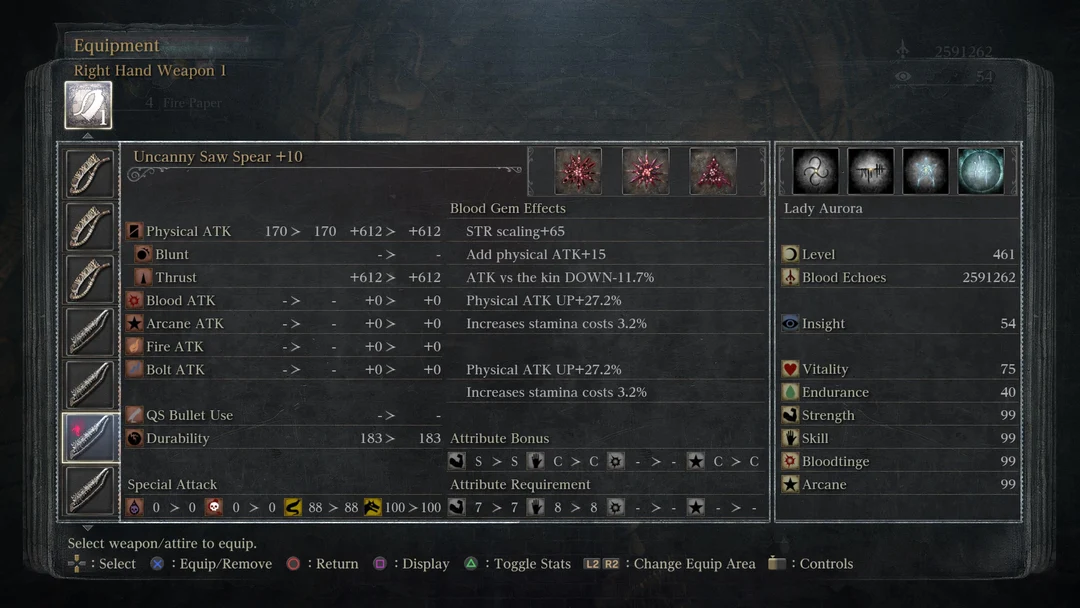 Strongest possible saw spear based on physical damage? | Scrolller