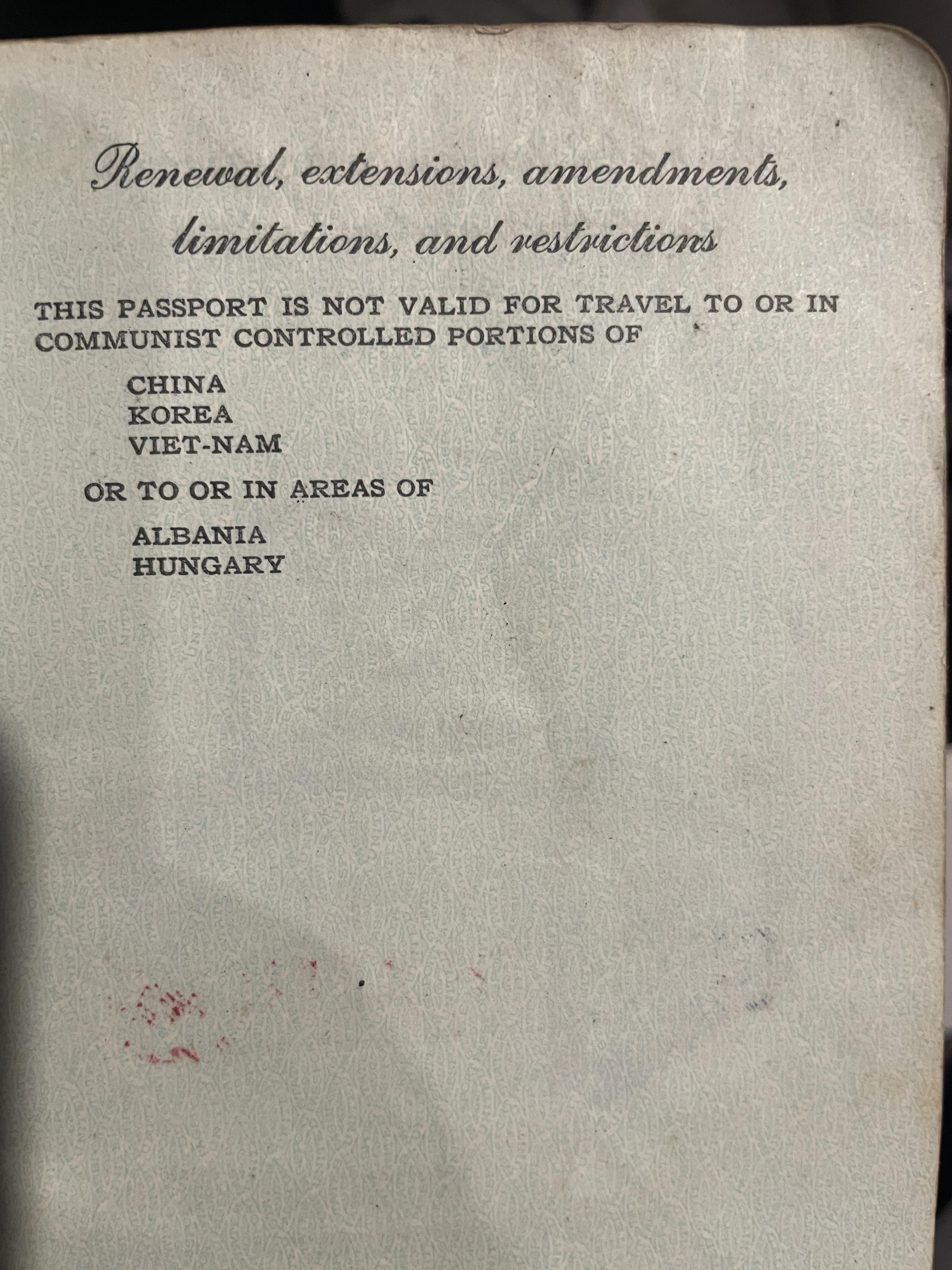 USA 1960 passport restrictions | Scrolller