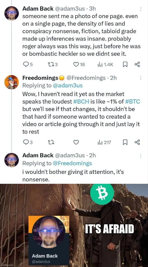 Adam Back is scared shitless. | Scrolller