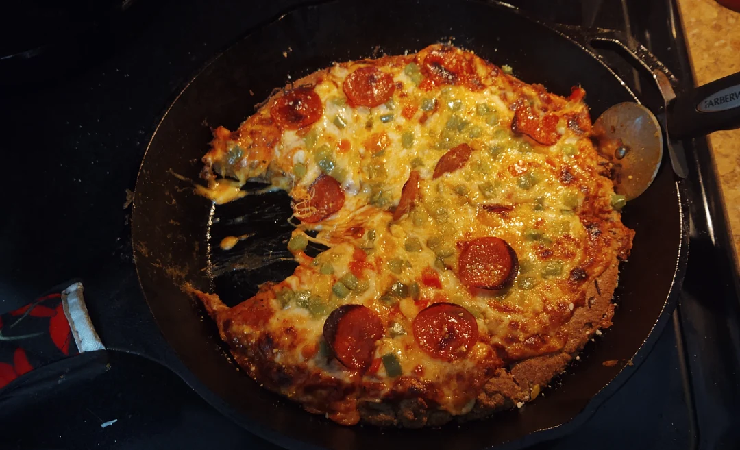 Gluten free two topping pizza with extra cheese. | Scrolller