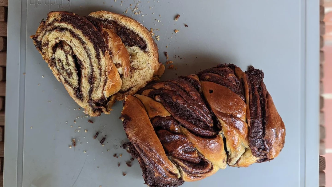 First Babka inspired by Seinfeld. Overfilled and waited a hair too long to shape, but otherwise ...
