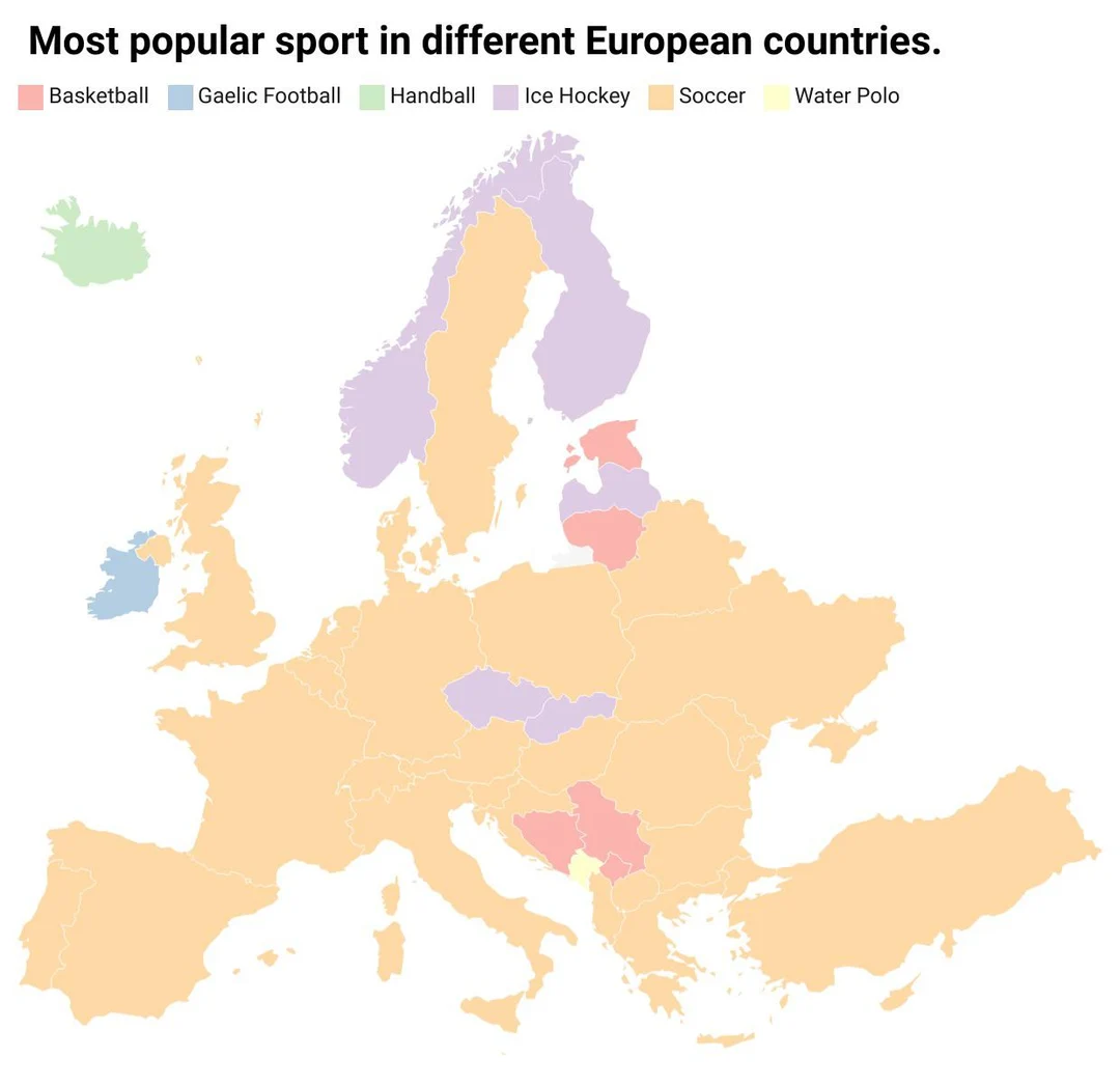 Most popular sport in different European countries. | Scrolller