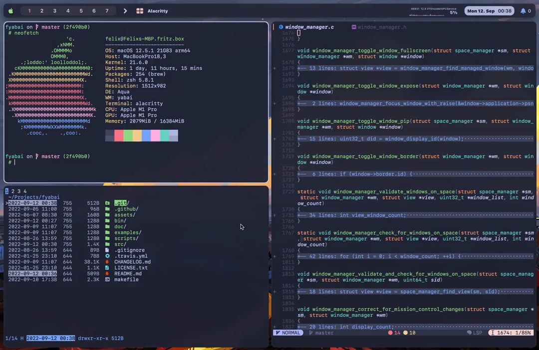 [yabai/macOS] I was jealous of the animations WMs on Linux have | Scrolller