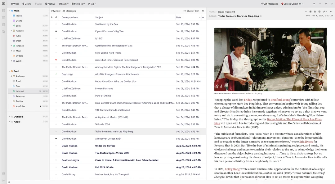 Kind of loving Thunderbird as an RSS reader right now | Scrolller