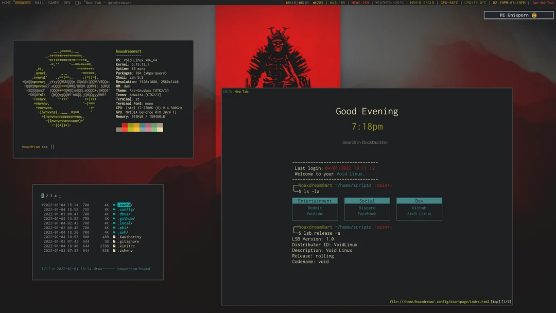 [dwm] Just move from Arch to Void 🤠 | Scrolller