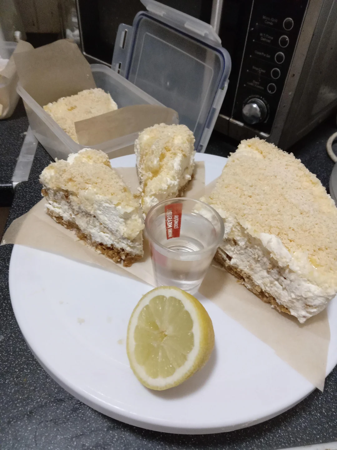 Layered Lemon cheesecake with a vodka lemon gel | Scrolller