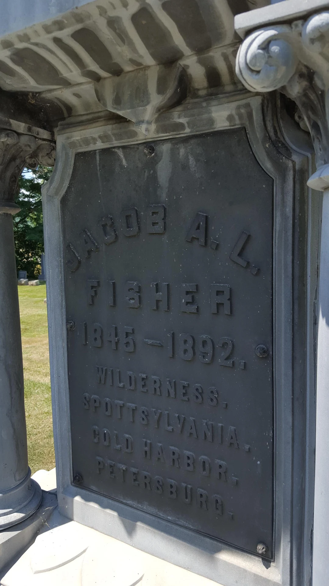 Jacob A.L. Fisher, Schoharie, NY. The largest zinc marker I've ever seen. (OC) | Scrolller