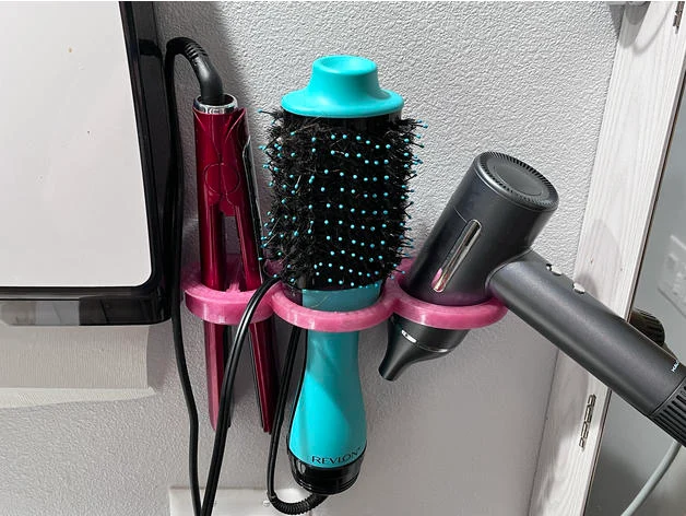 Wall Mounted Hair Straightener + Blow Dryer + Air Brush Adapter for Bathroom Organization [Thing ...