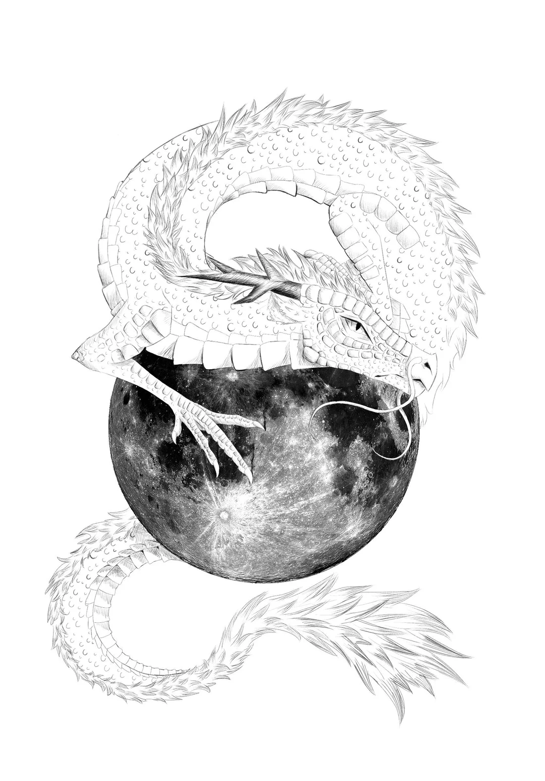 Moon Dragon, Clay_sloth (me), digital (ibisPaintX), 2023 | Scrolller