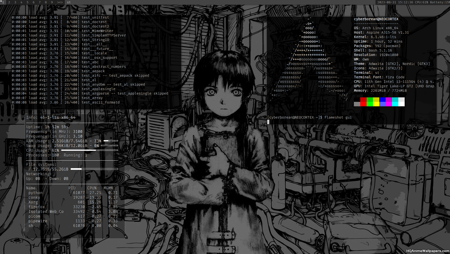 Arch lain rice [dwm] | Scrolller