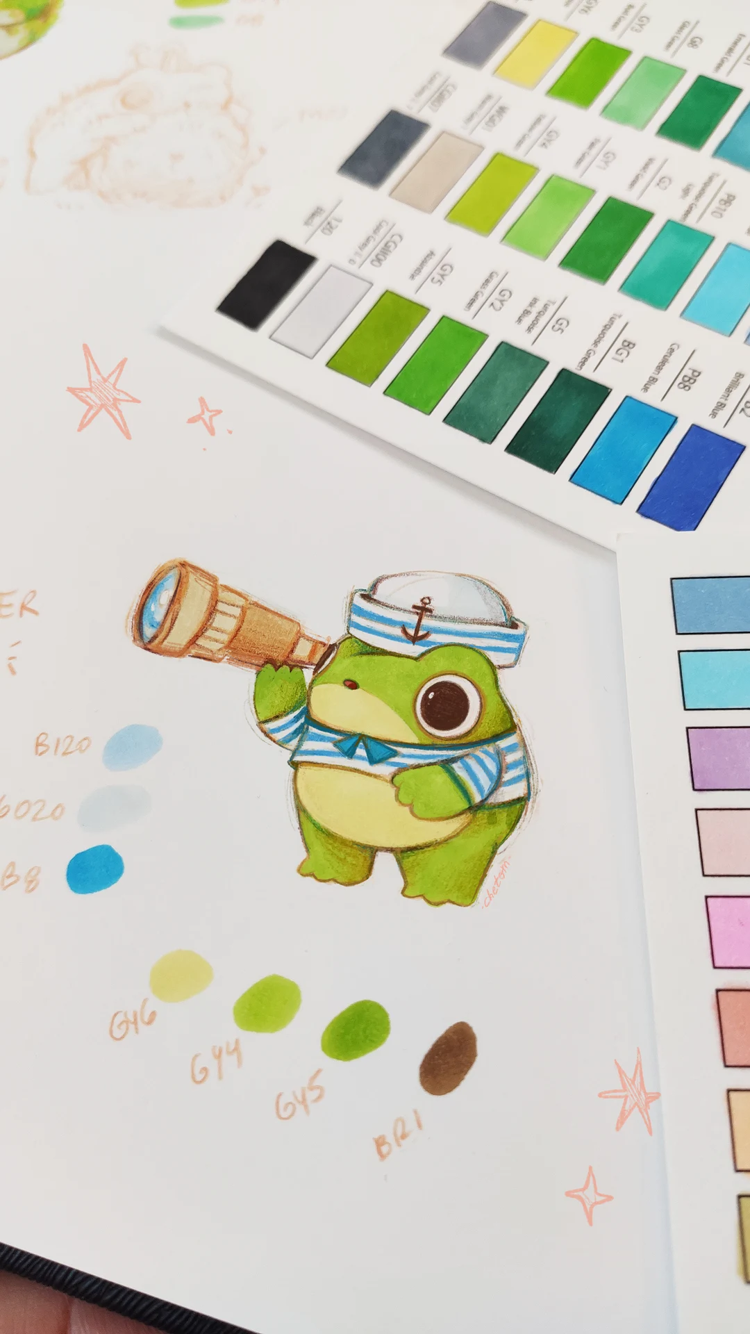 Little frog sailor, chetom, markers, 2023 | Scrolller