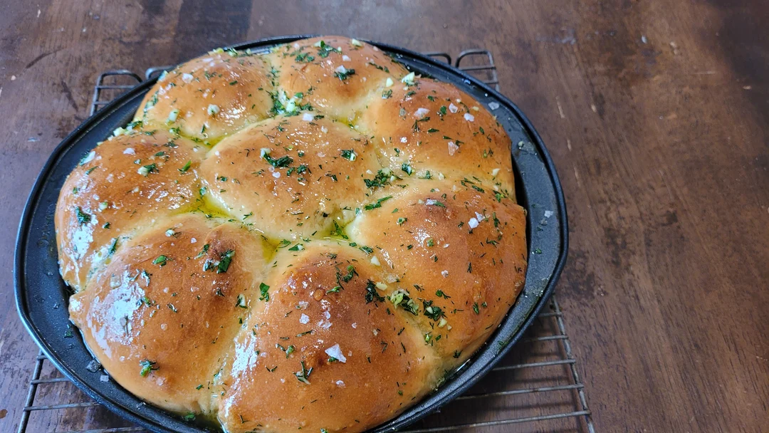 Made the Pampushky (Ukrainian Garlic Herb Bread) that was posted here a few days ago. Pretty ...