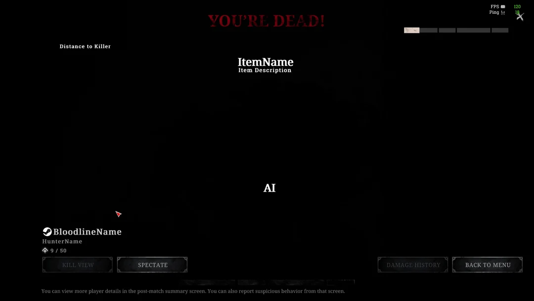 New Bug. Deathscreen doesn't show any information | Scrolller