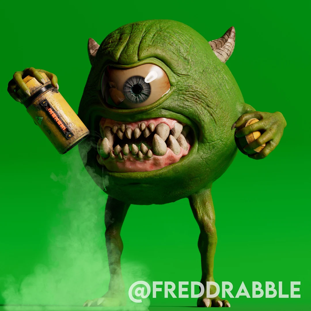 Hyper-real Mike Wazowski!?! my mate made the cannister. | Scrolller