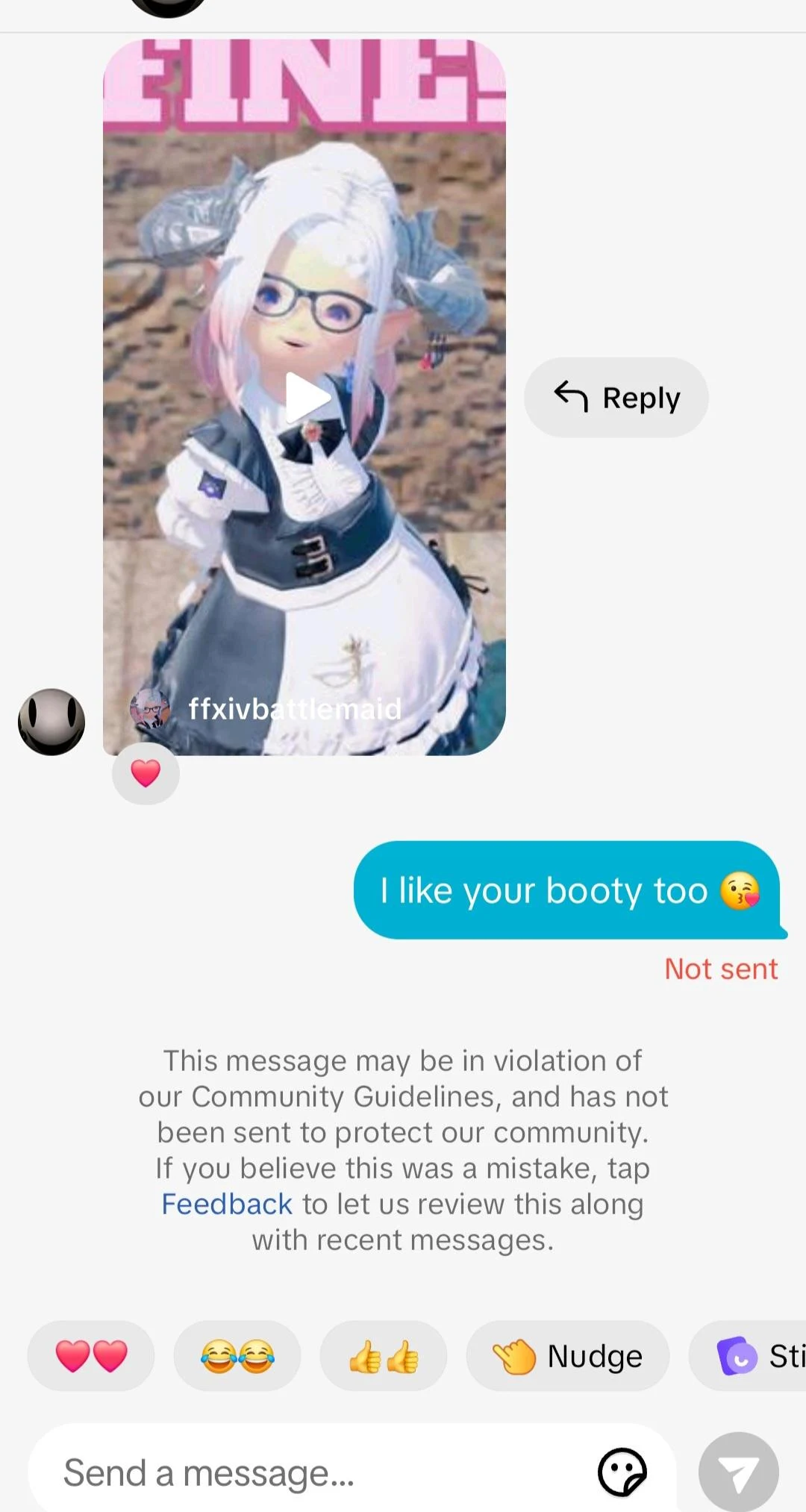 Community Guidelines Violation for DM to my boyfriend. | Scrolller