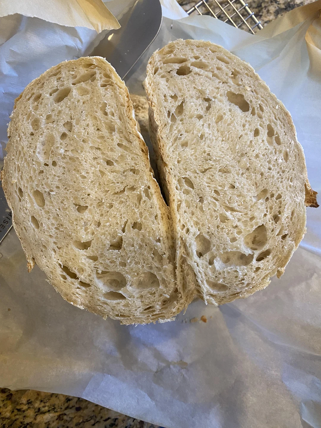 Can someone tell me if this looks okay? Rustic loaf (yeast, water, salt and flour), 16 hour rise ...