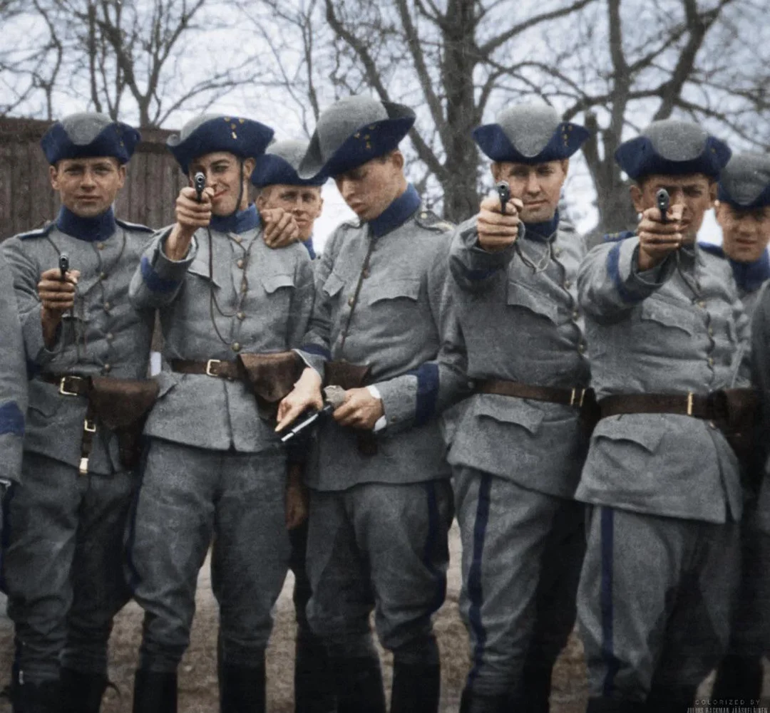 Swedish Cavalrymen posing for the camera during training (1916, colorized). | Scrolller