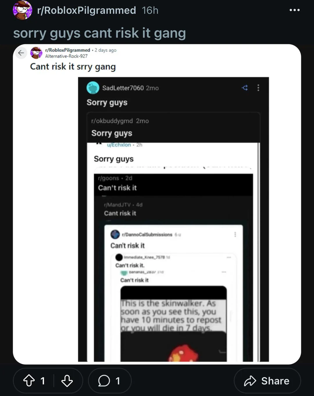 Can’t risk it guys | Scrolller