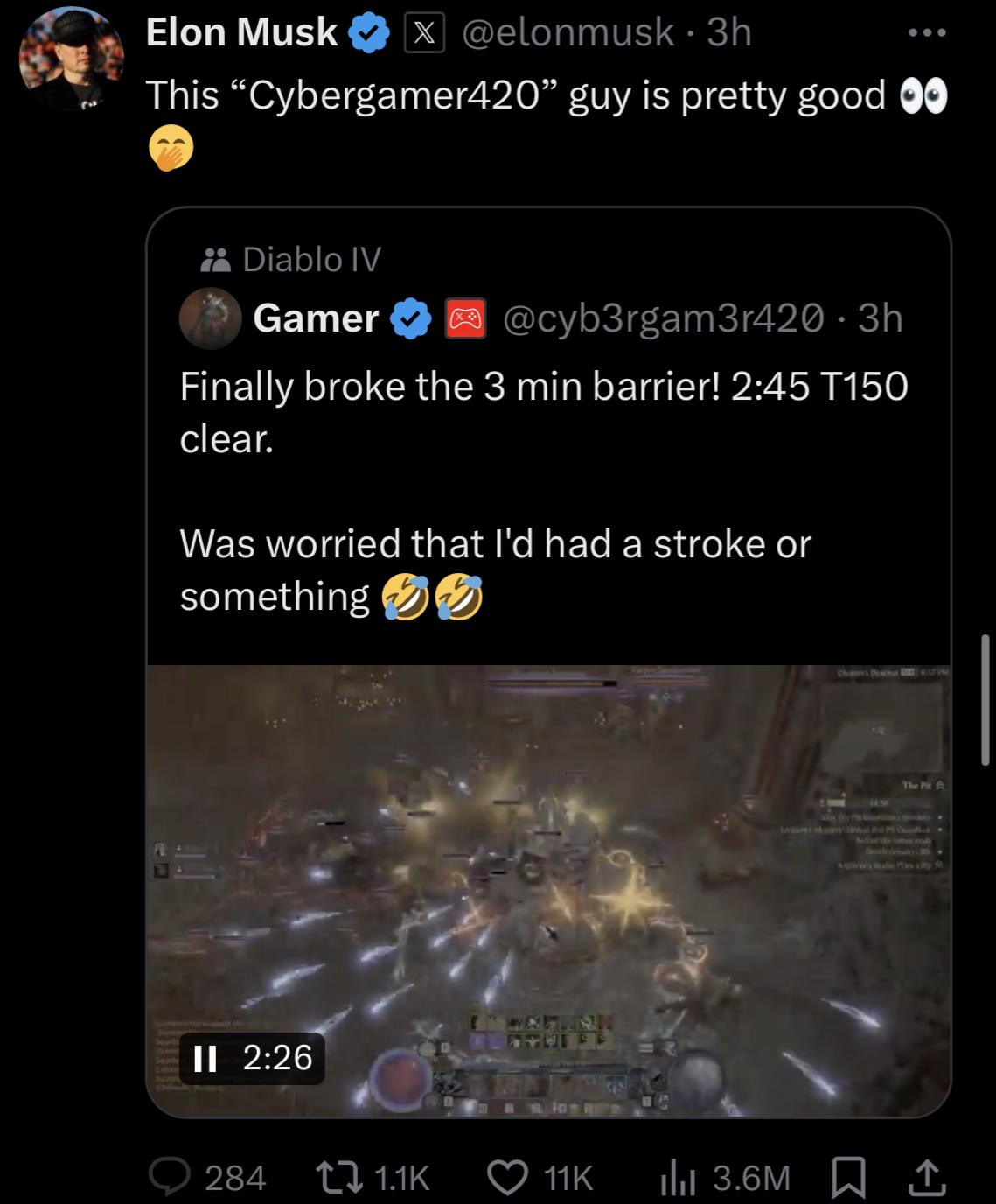 Musk just confirmed his alt account | Scrolller