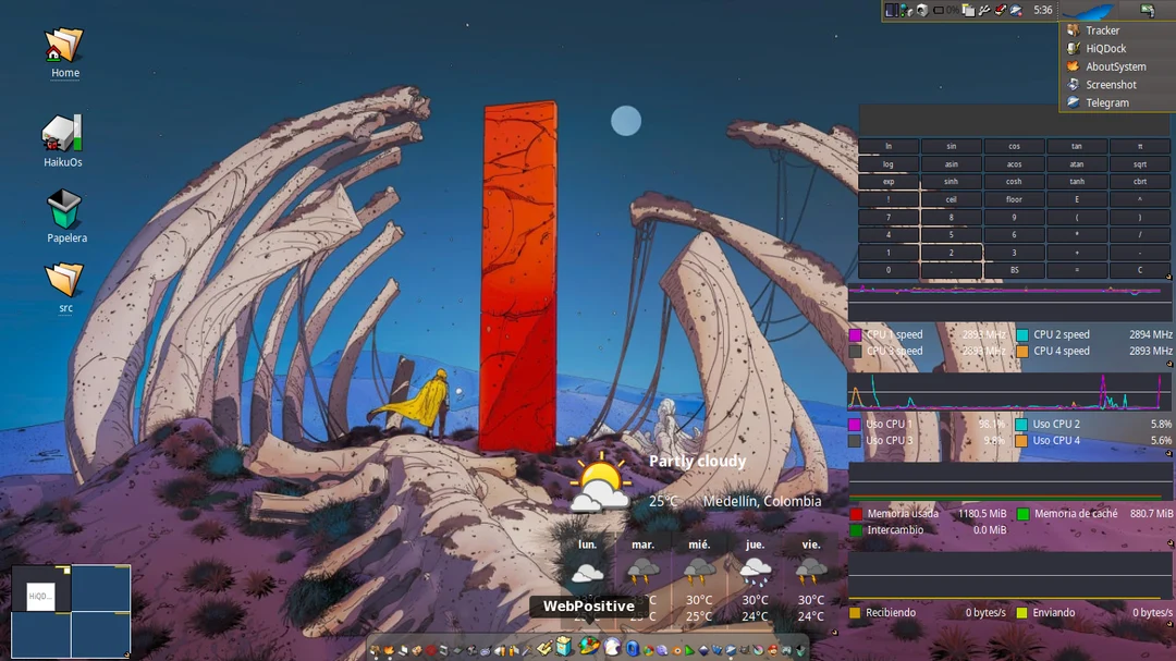 [Haiku Os] My desktop setup start to look nice. | Scrolller