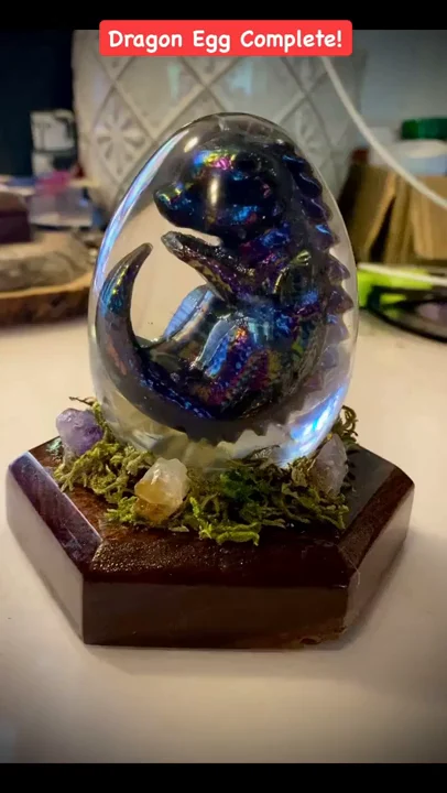 Baby Dragon in Resin Egg | Scrolller