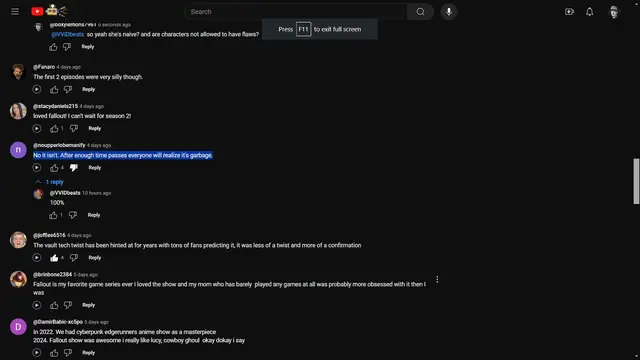 “One day, everyone will realize the fallout show is garbage” | Scrolller